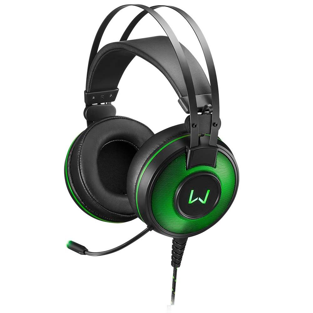Headset Gamer Multilaser Warrior Raiko, USB, 7.1, com LED Verde, Preto ...