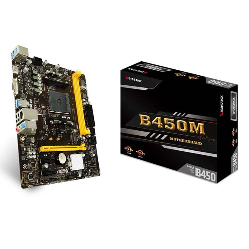 Placa Mãe Biostar B450MH, Chipset B450, AMD AM4, DDR4, mATX, USB 3.0 ... Placa Mãe Biostar B450MH, Chipset B450, AMD AM4, DDR4, mATX, USB 3.0 ...