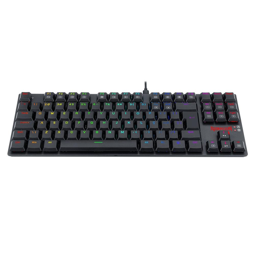 Teclado Mecânico Gamer Redragon APS, RGB, Switch Redragon Brown, ABNT2, Preto, Low Profile ...
