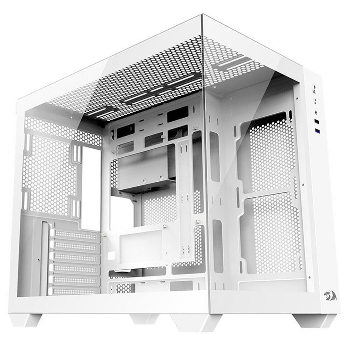 Gabinete Gamer Redragon Wideload Lite White, Mid tower, Lateral e ... Gabinete Gamer Redragon Wideload Lite White, Mid tower, Lateral e ...