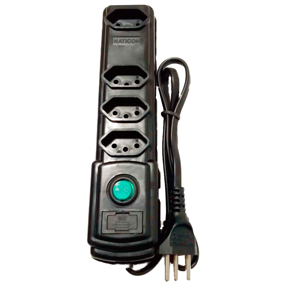 Filtro de Linha 4 Tomadas Bright, Com Fusível, Bivolt, Preto - FL003 - Lognet Informática - Loja ...